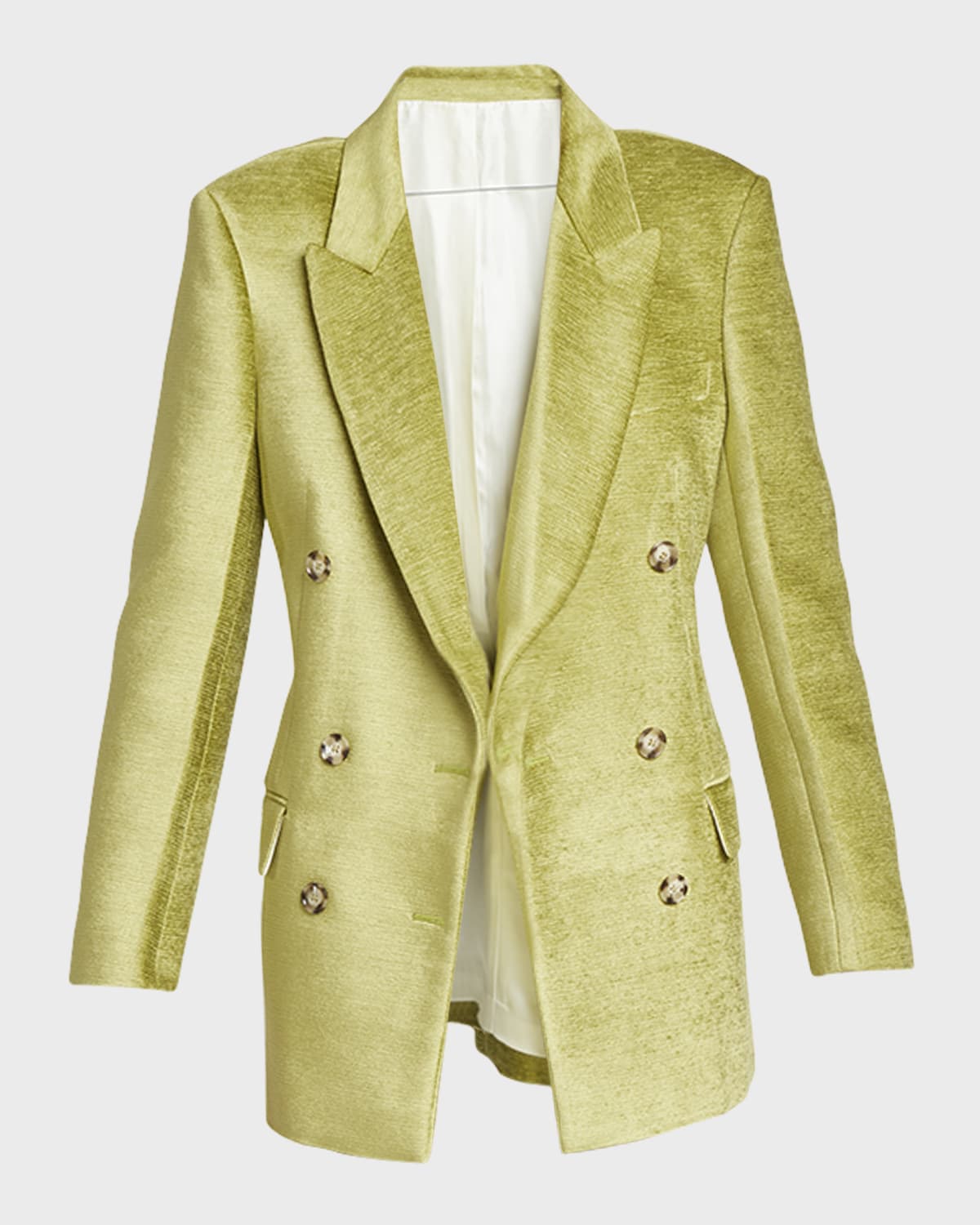 Balmain 6-Button Denim Double-Breasted Blazer Jacket | Neiman Marcus