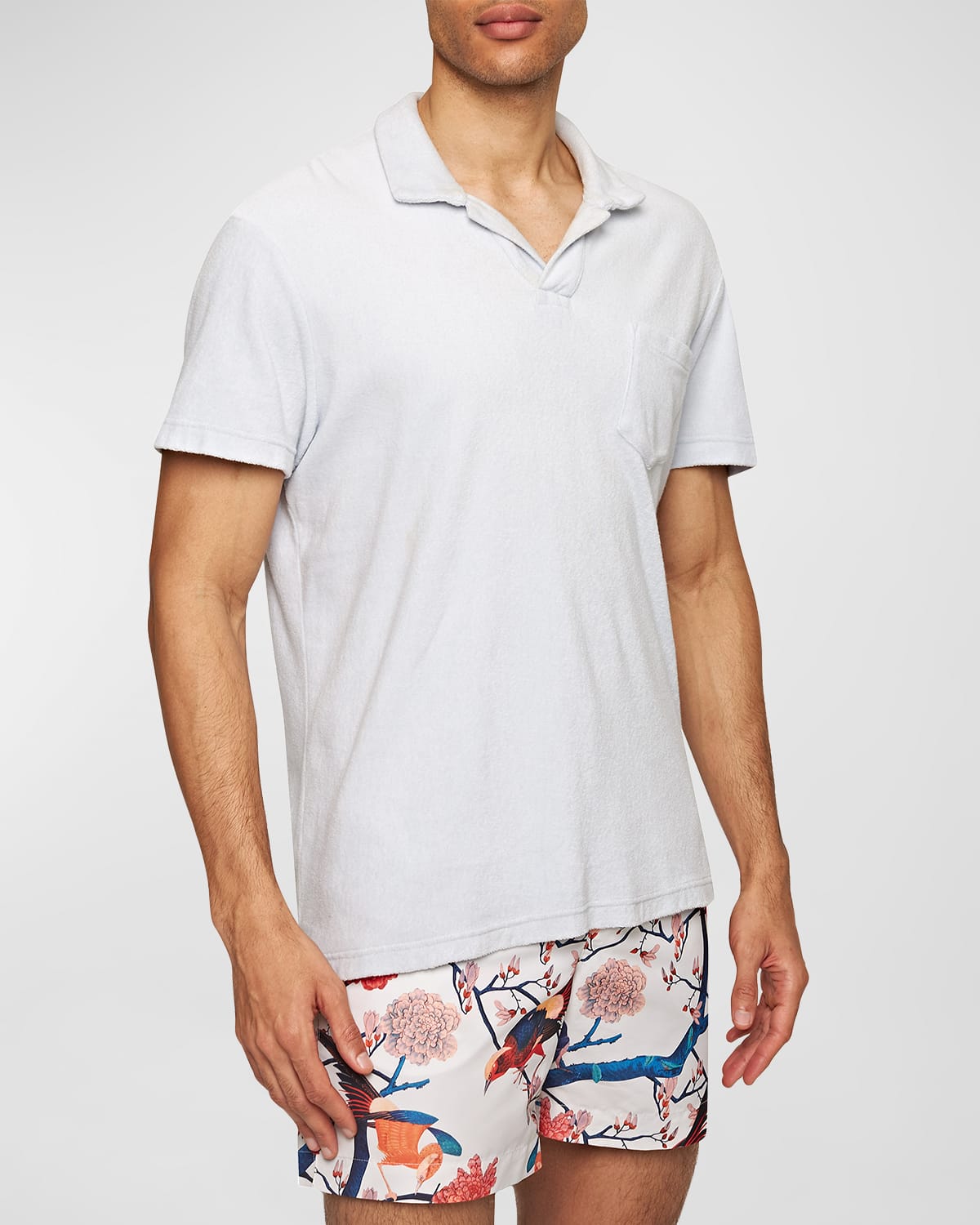 Orlebar Brown Men's Cotton Terry Polo Shirt | Neiman Marcus