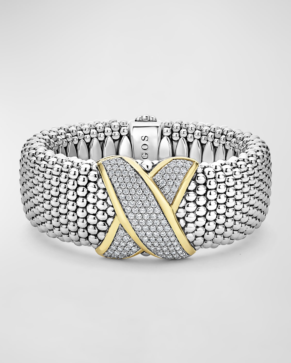 LAGOS Embrace 18K Gold X and Sterling Silver Diamond Ring | Neiman Marcus