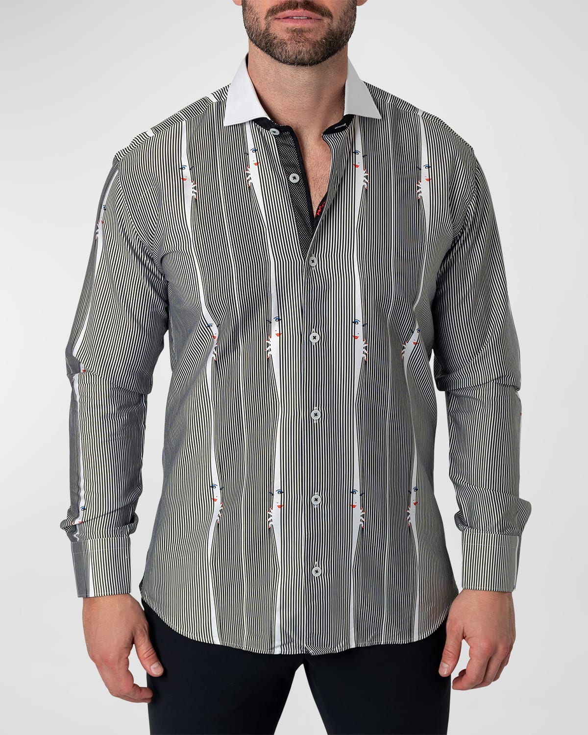 Maceoo Men's Einstein Diamonds and Stripes Sport Shirt | Neiman Marcus