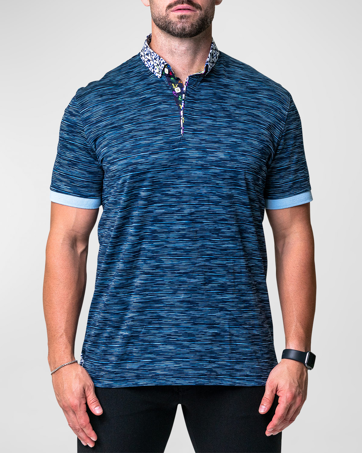 Maceoo Men's Mozart Triangles Polo Shirt | Neiman Marcus