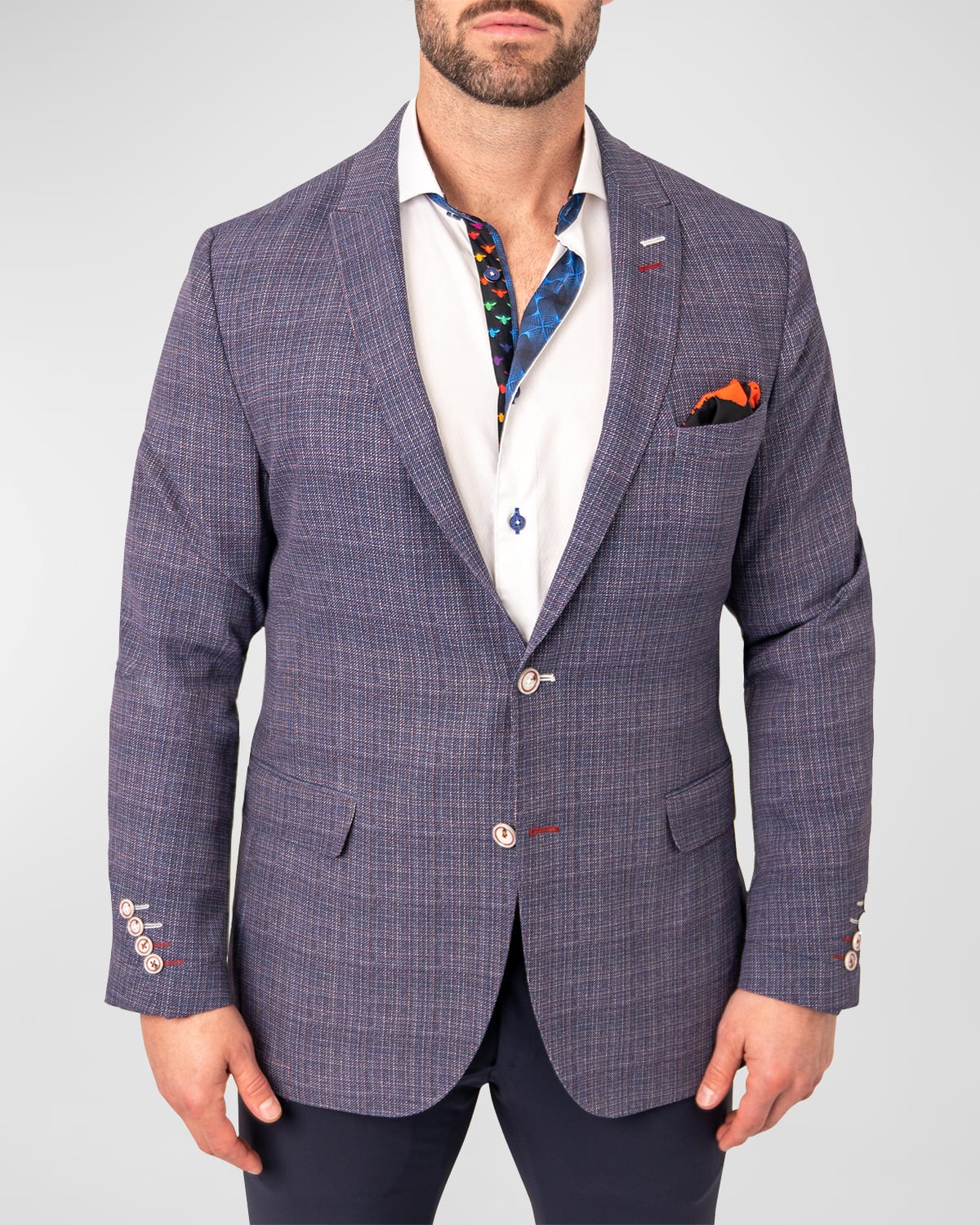 Maceoo Men's Unconstructed Textured Waves Blazer | Neiman Marcus