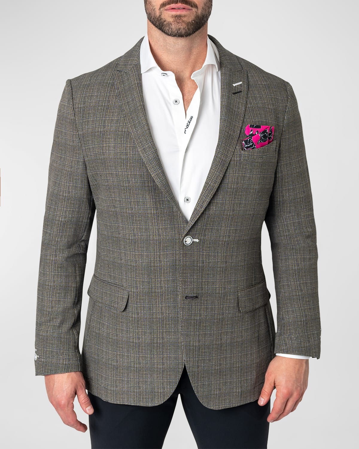 Maceoo Men's Unconstructed Textured Waves Blazer | Neiman Marcus