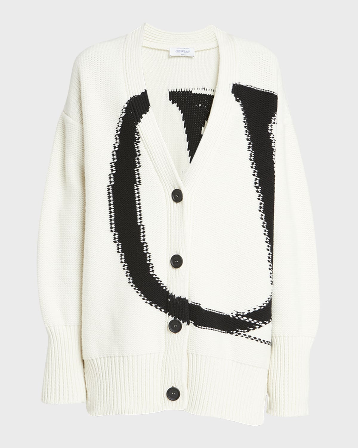 Balenciaga Button-Down Logo Knit Cardigan | Neiman Marcus