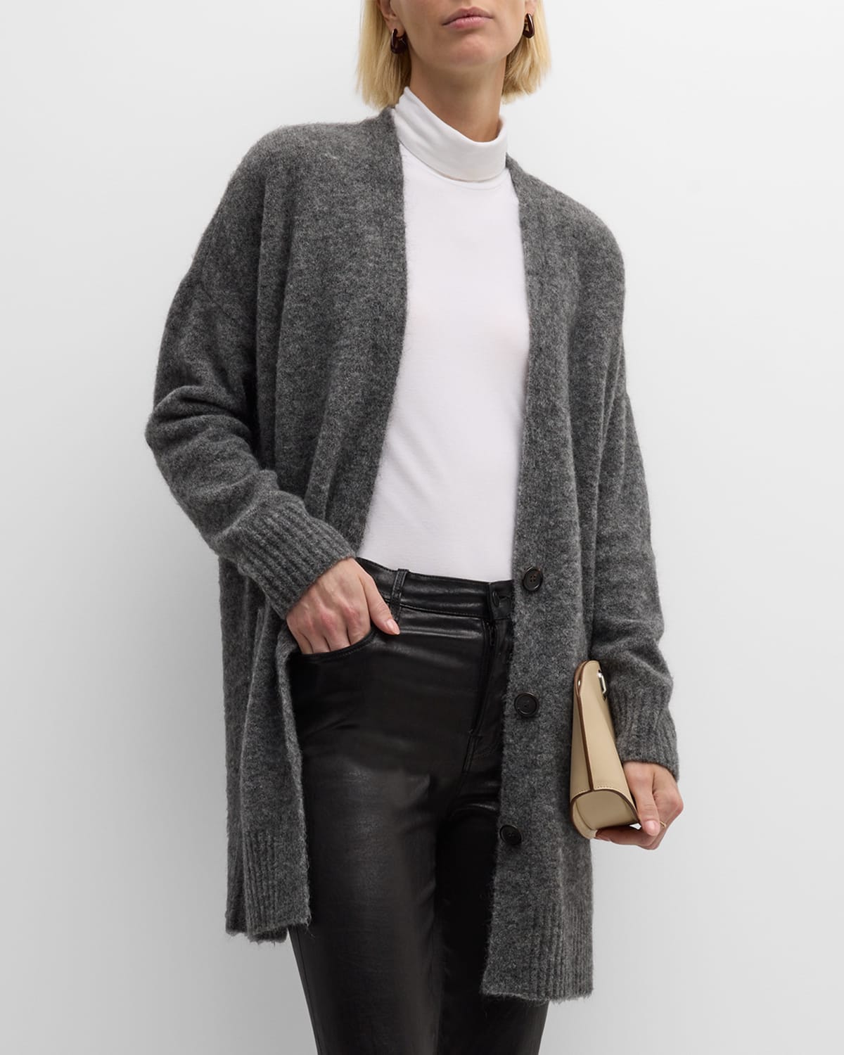 Eileen Fisher Button-Down Mohair Cardigan | Neiman Marcus