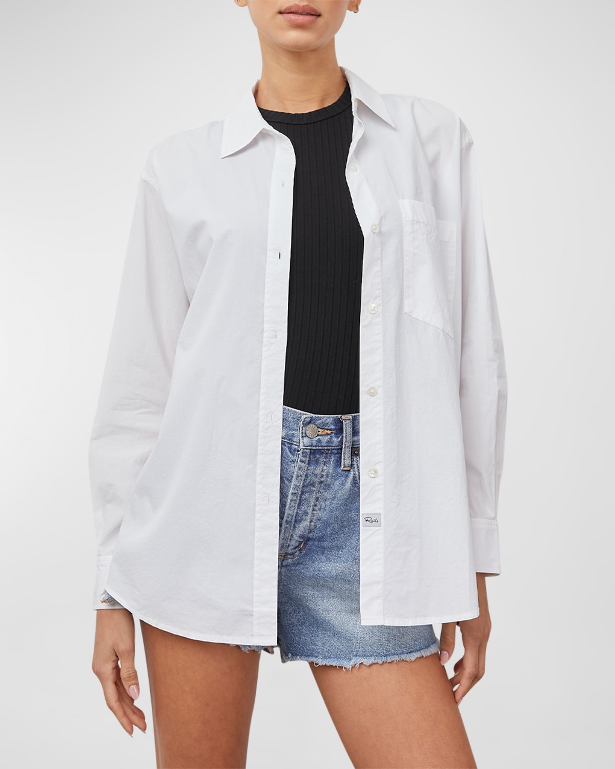 Rails Janae Shirred Button-Front Shirt | Neiman Marcus