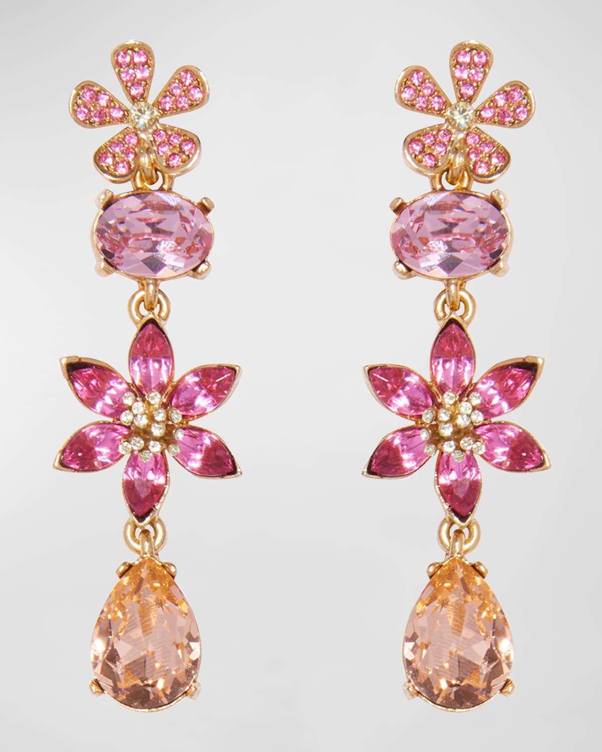 Oscar de la Renta Lintzer Crystal Drop Earrings | Neiman Marcus