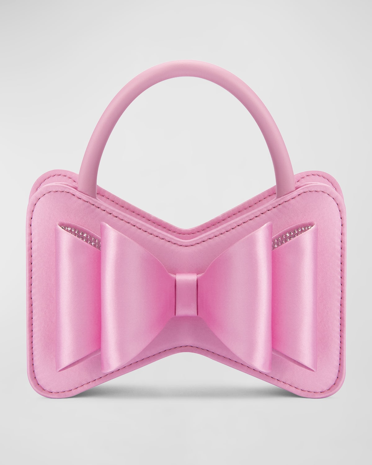 MACH & MACH Small Embellished Bow Satin Top-Handle Bag | Neiman Marcus