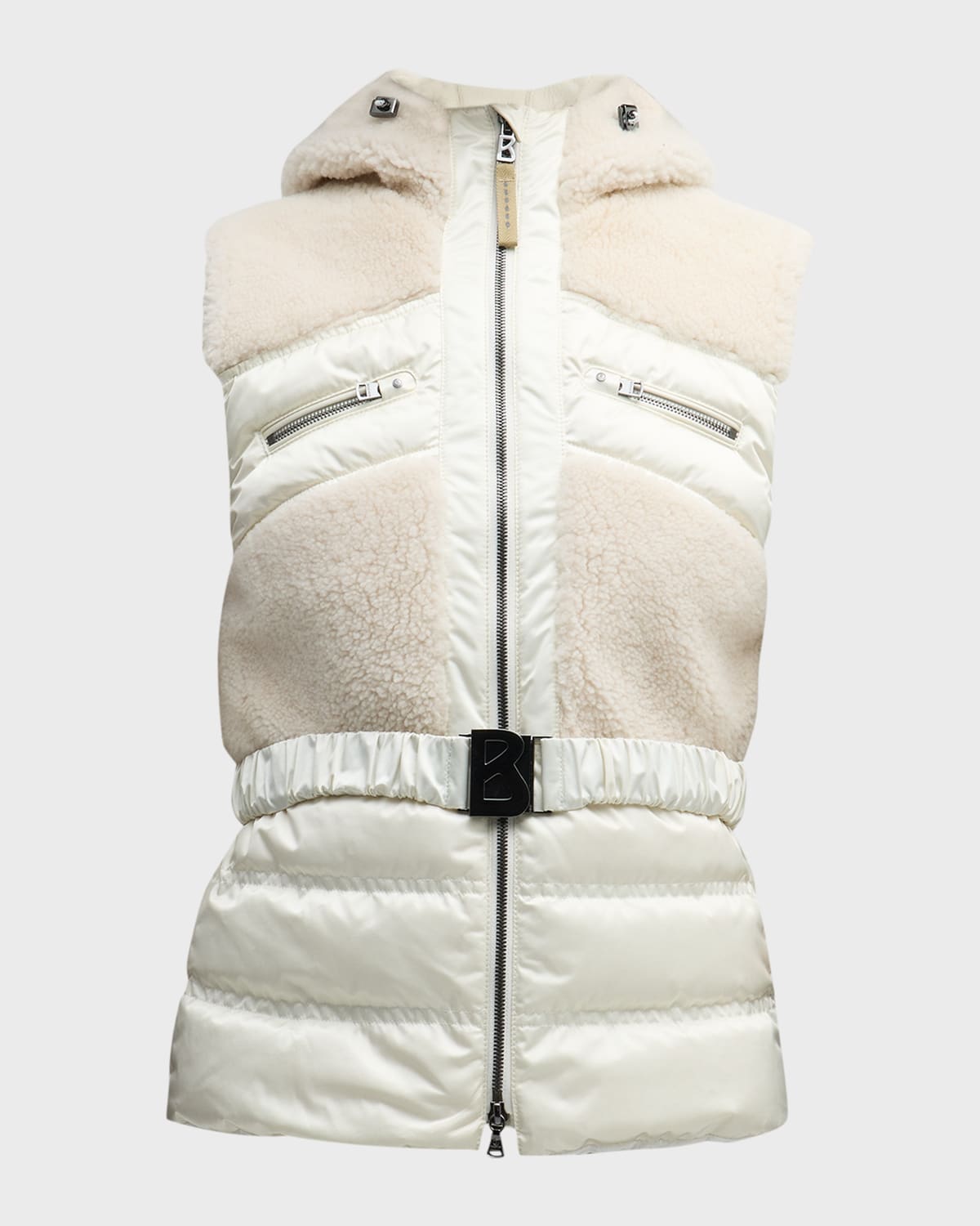 Bogner Feli Suede Vest with Shearling Trim | Neiman Marcus