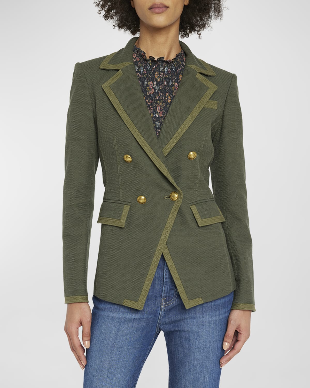 Veronica Beard Wilshire Houndstooth Dickey Jacket | Neiman Marcus