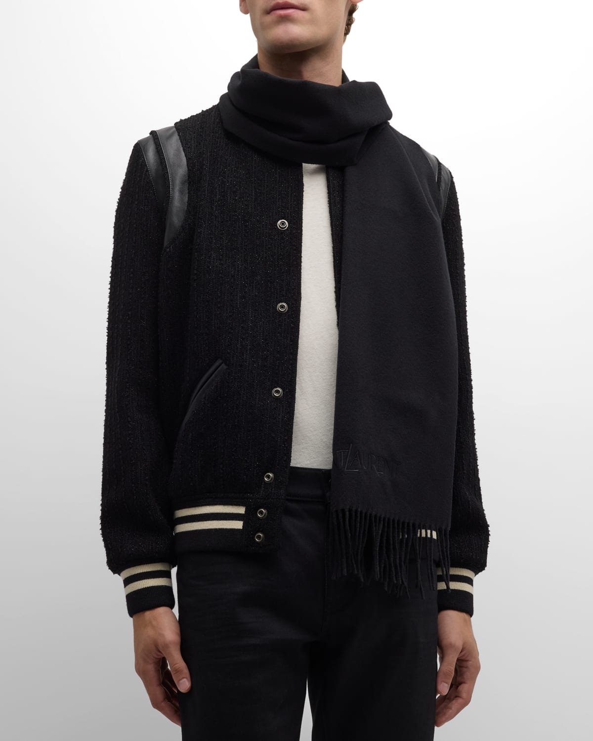 ZEGNA Men's Bicolor Silk Scarf | Neiman Marcus