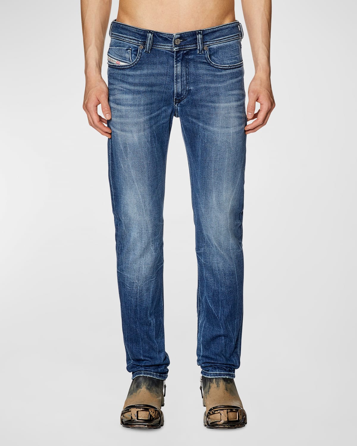 Diesel Men's 1979 Sleenker L.32 Dark Grey-Wash Stretch Denim Jeans ...