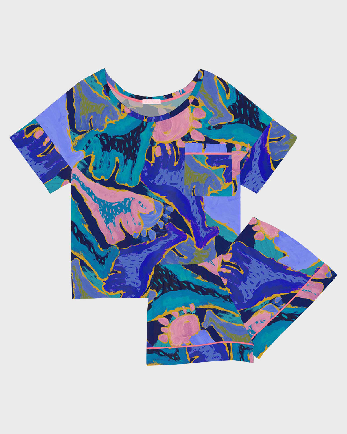 ALIVIA Alex Heart-Print Short Pajama Set | Neiman Marcus