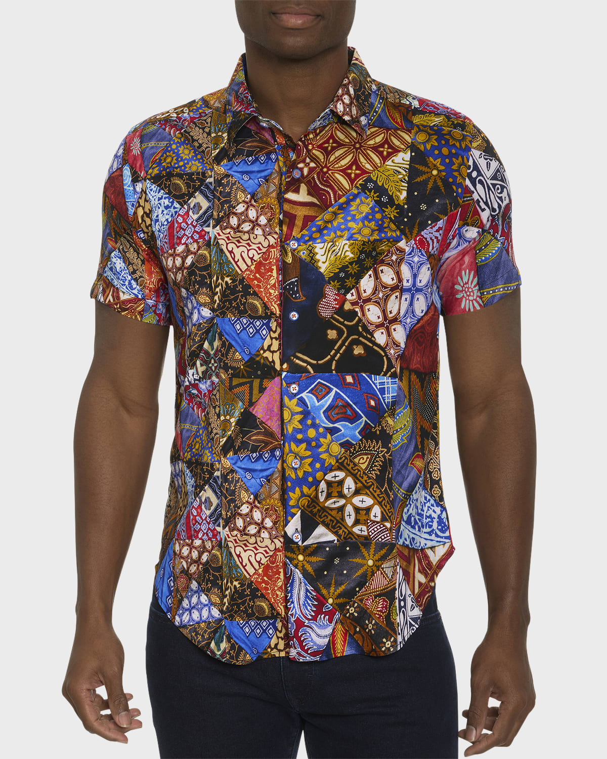 Robert Graham Men's Palazzo Woven Short-Sleeve Shirt | Neiman Marcus