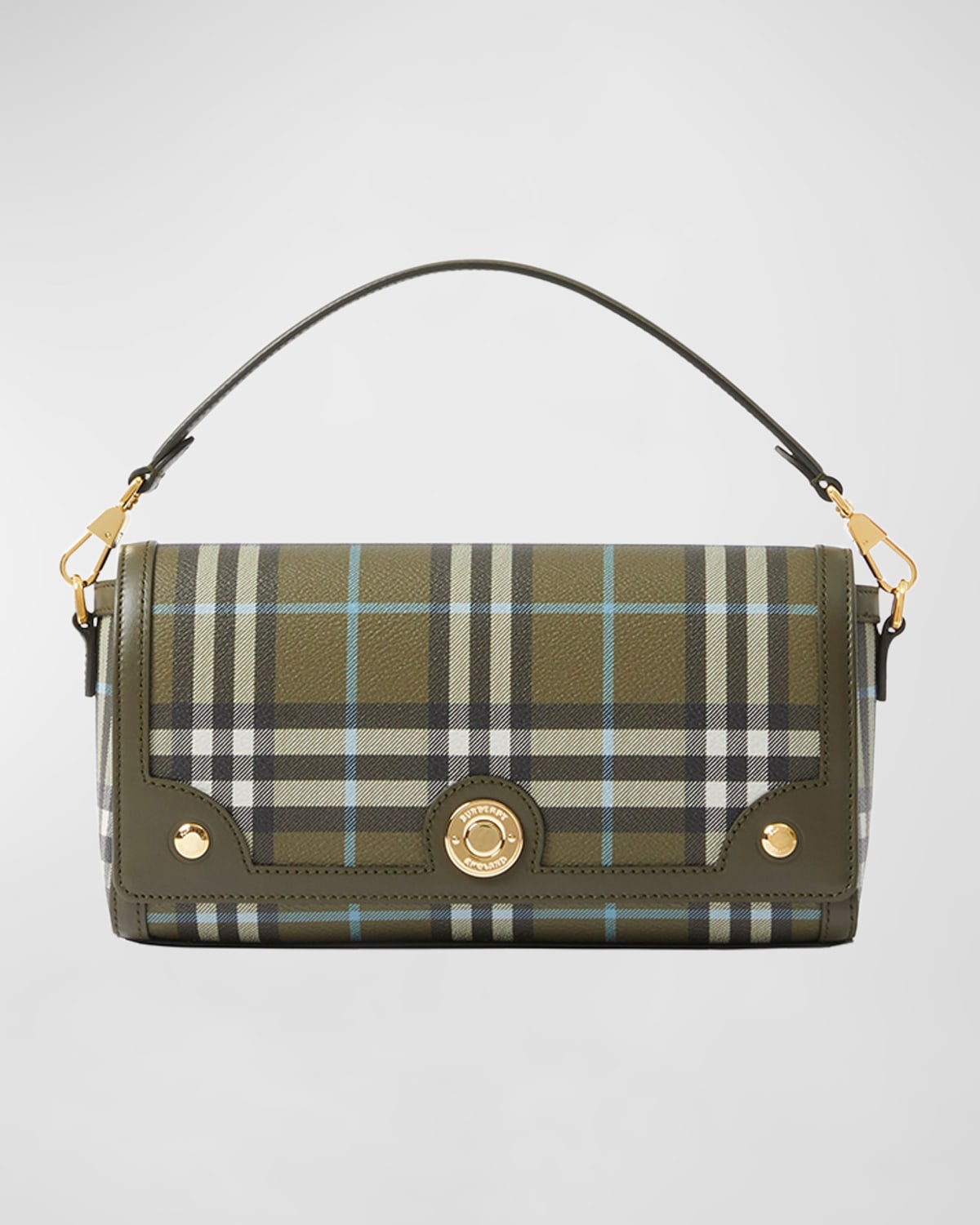 Burberry Elizabeth Small Check Saddle Crossbody Bag | Neiman Marcus