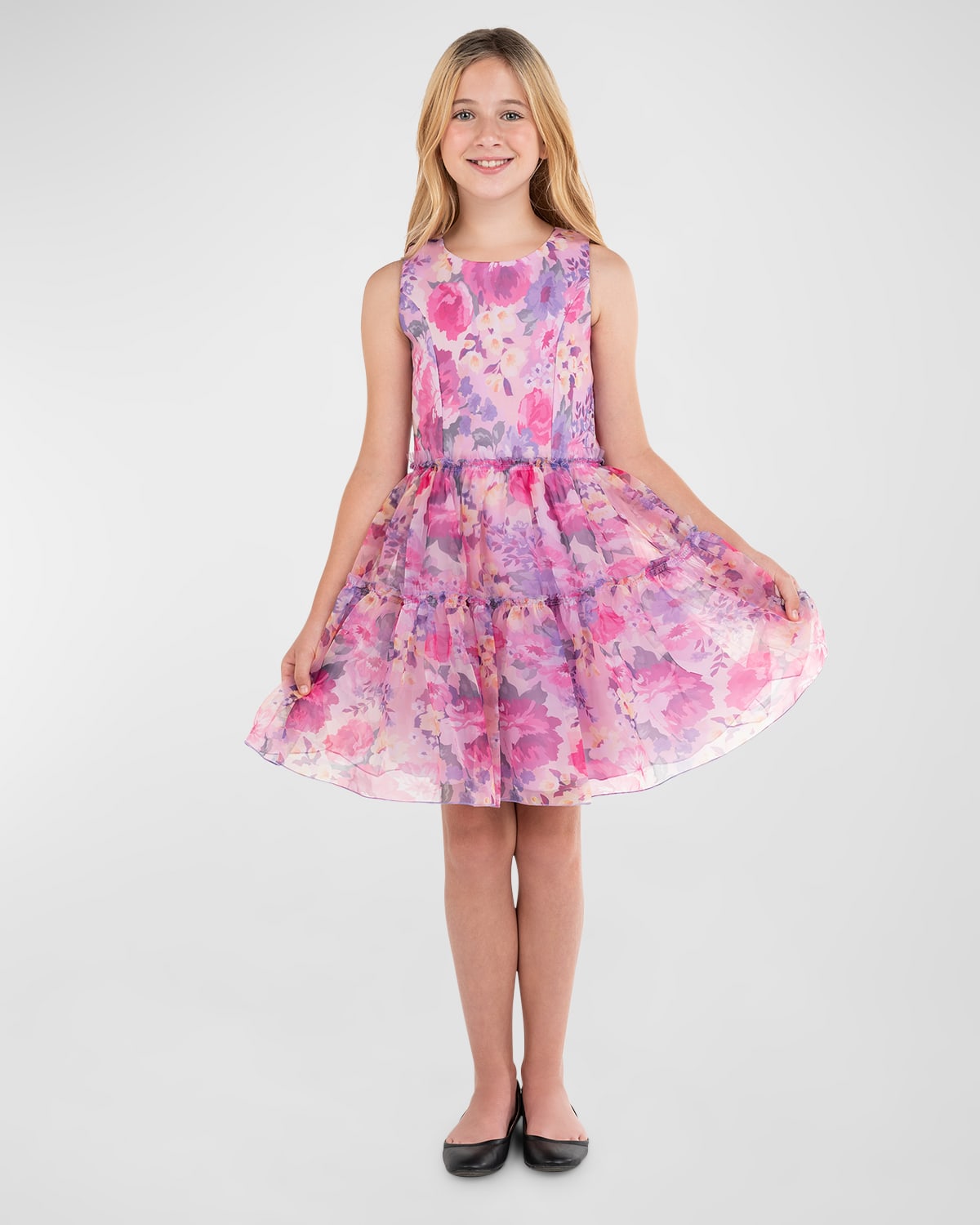 Zoe Girl's Lori Floral Embroidered Fly Away Dress, Size 7-16 | Neiman ...