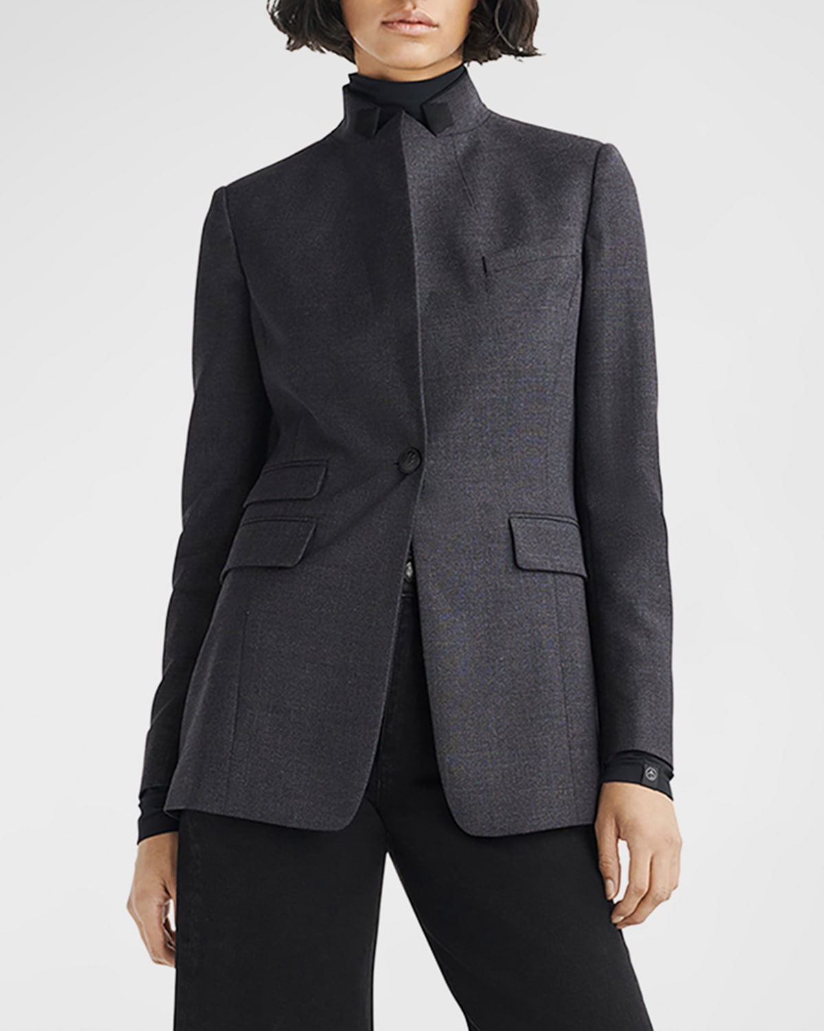 Rag & Bone Paloma Plaid Japanese Cotton Blazer | Neiman Marcus