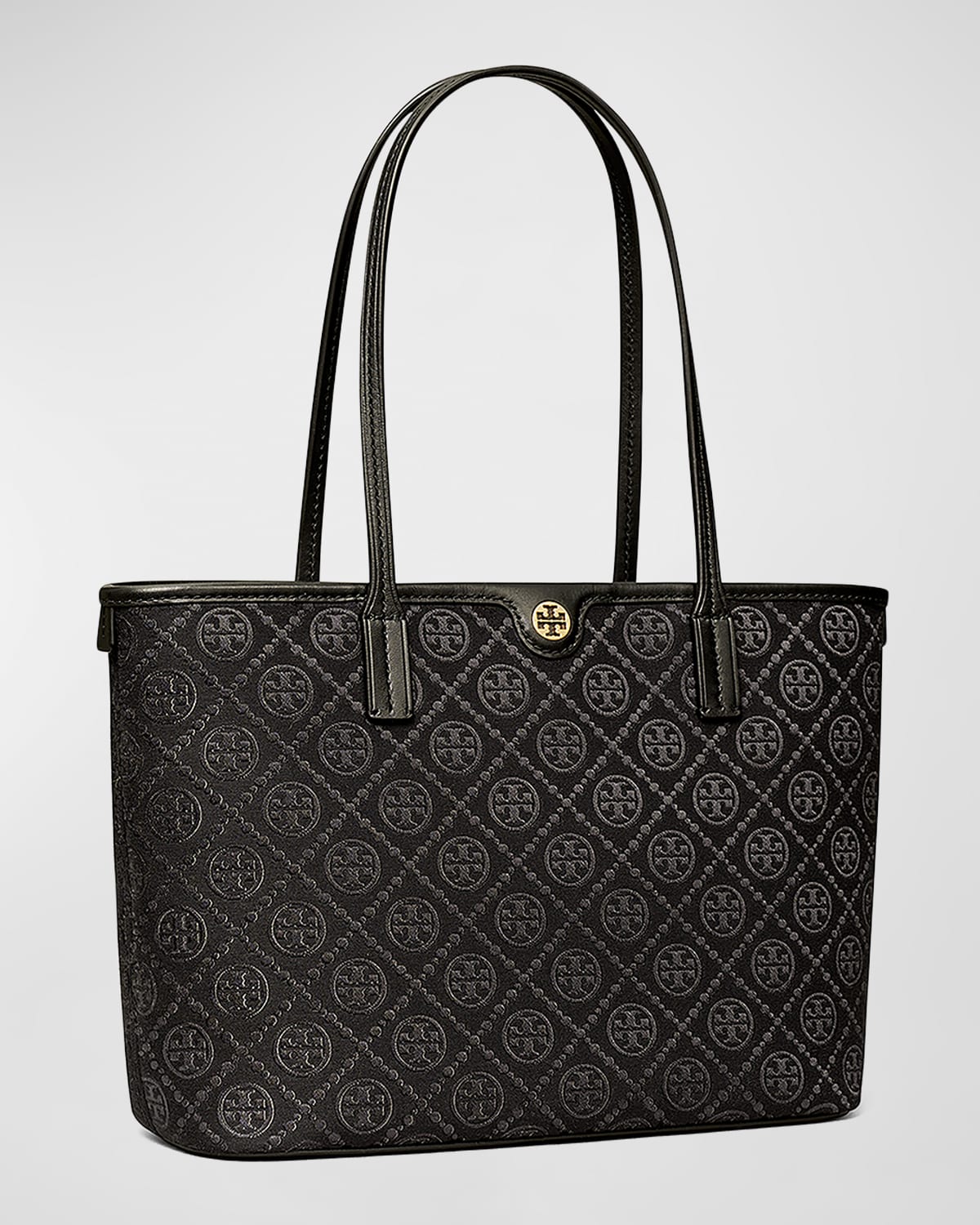Tory Burch T Monogram Zip Canvas Tote Bag | Neiman Marcus