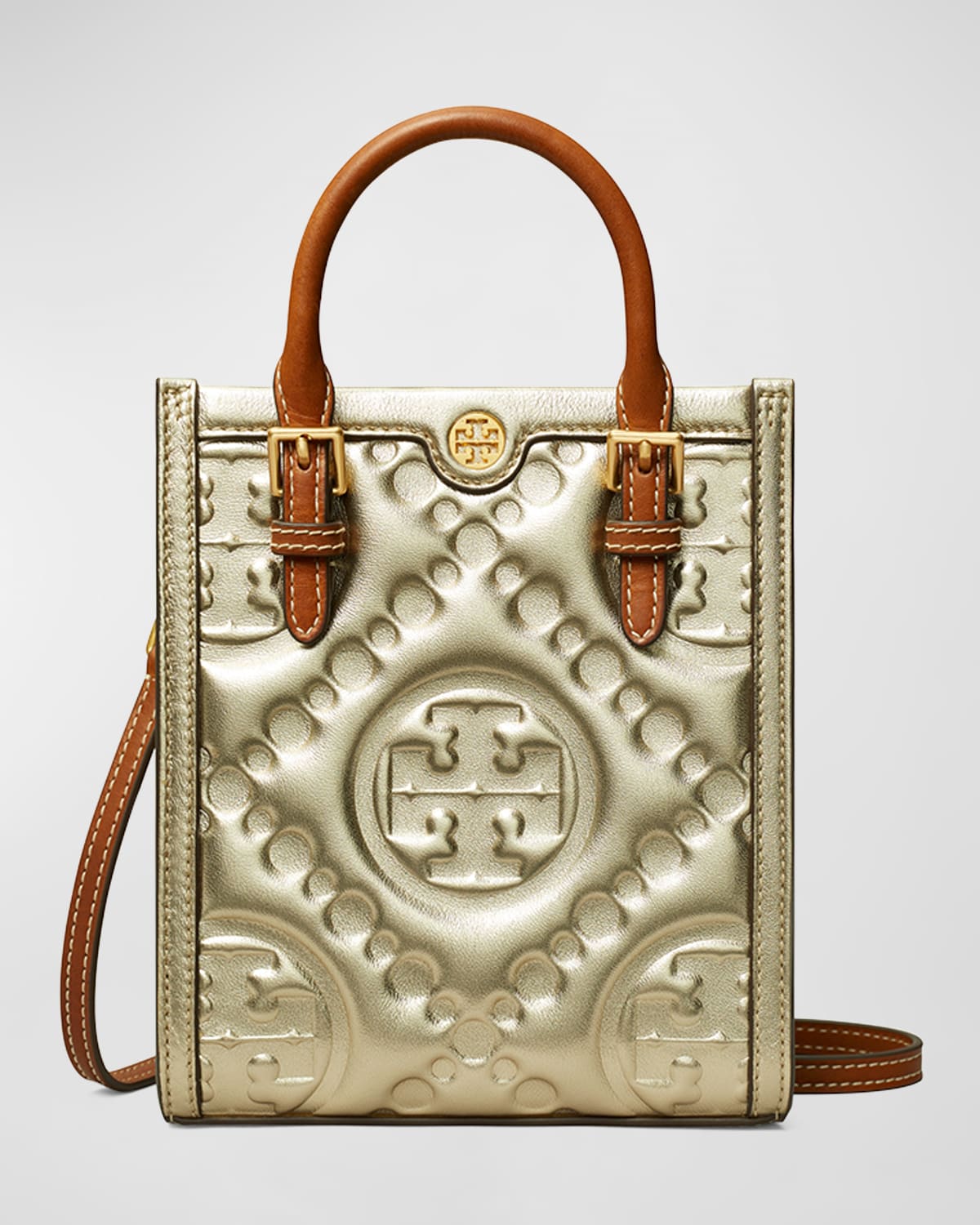 Tory Burch Mini T Monogram Canvas Tote Bag | Neiman Marcus