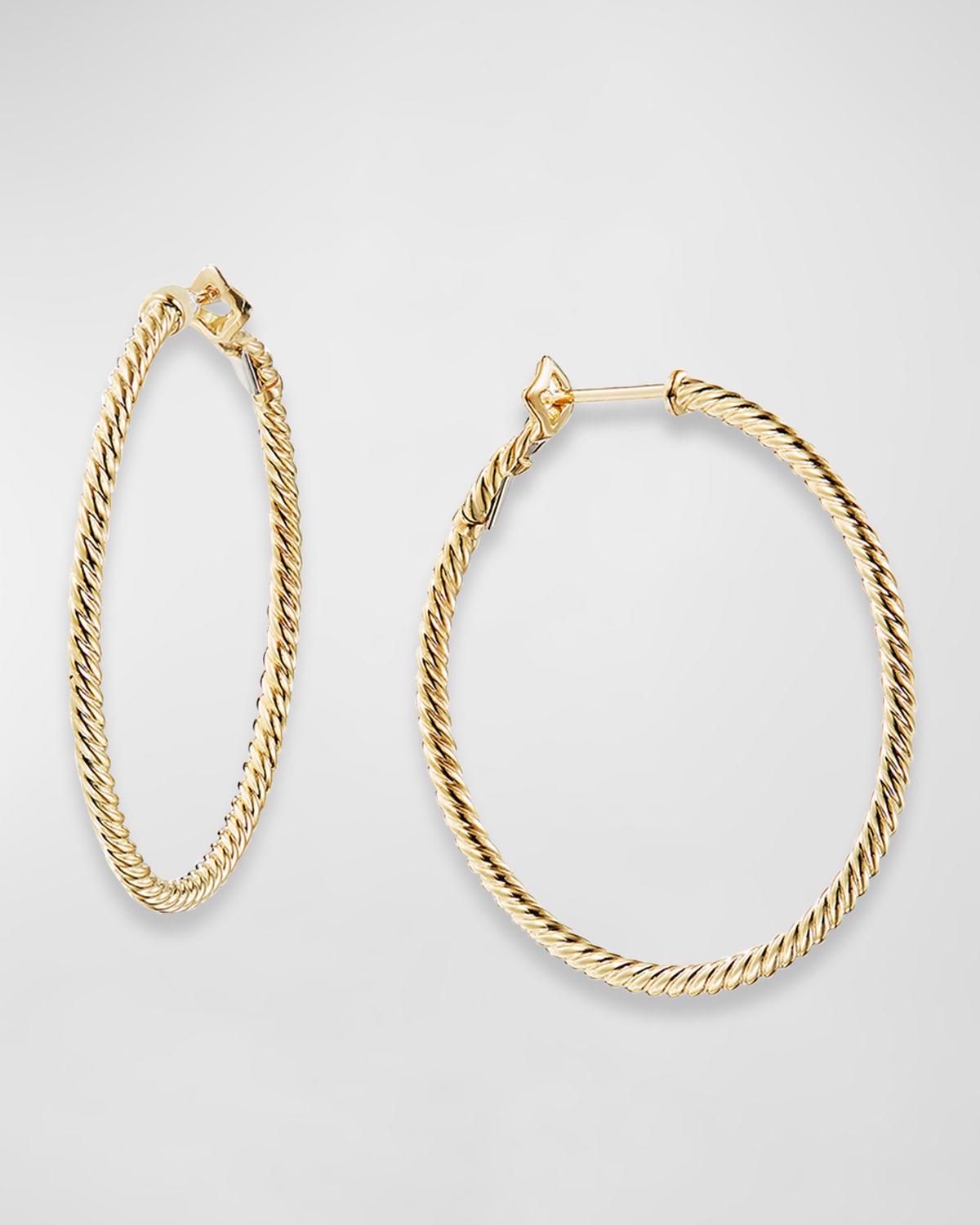 David Yurman Crossover Hoop Earrings with 18K Gold in Silver, 5mm, 1"L ...