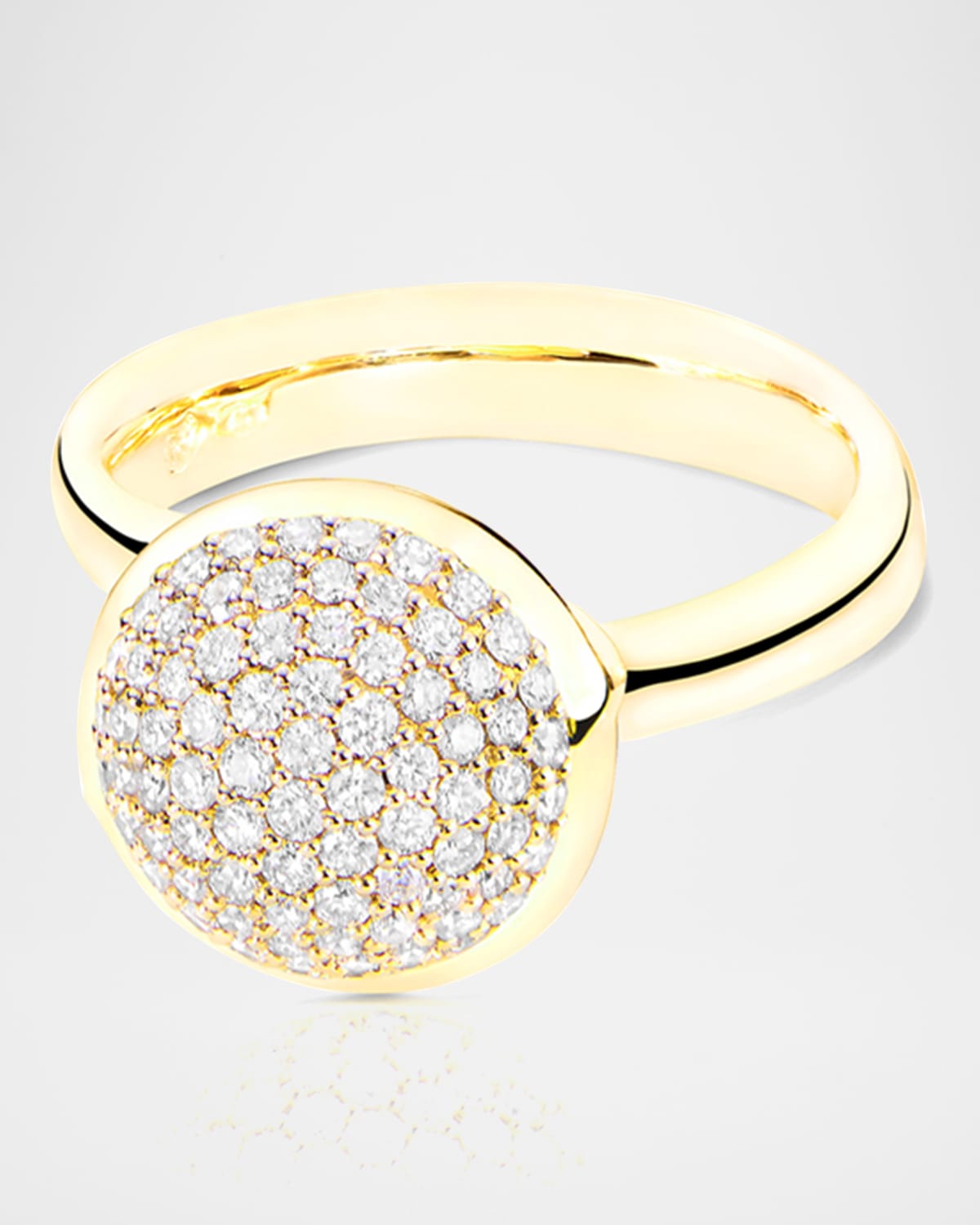 Tamara Comolli Bouton 18K Yellow Gold Pave Diamond Ring, Size 7 ...
