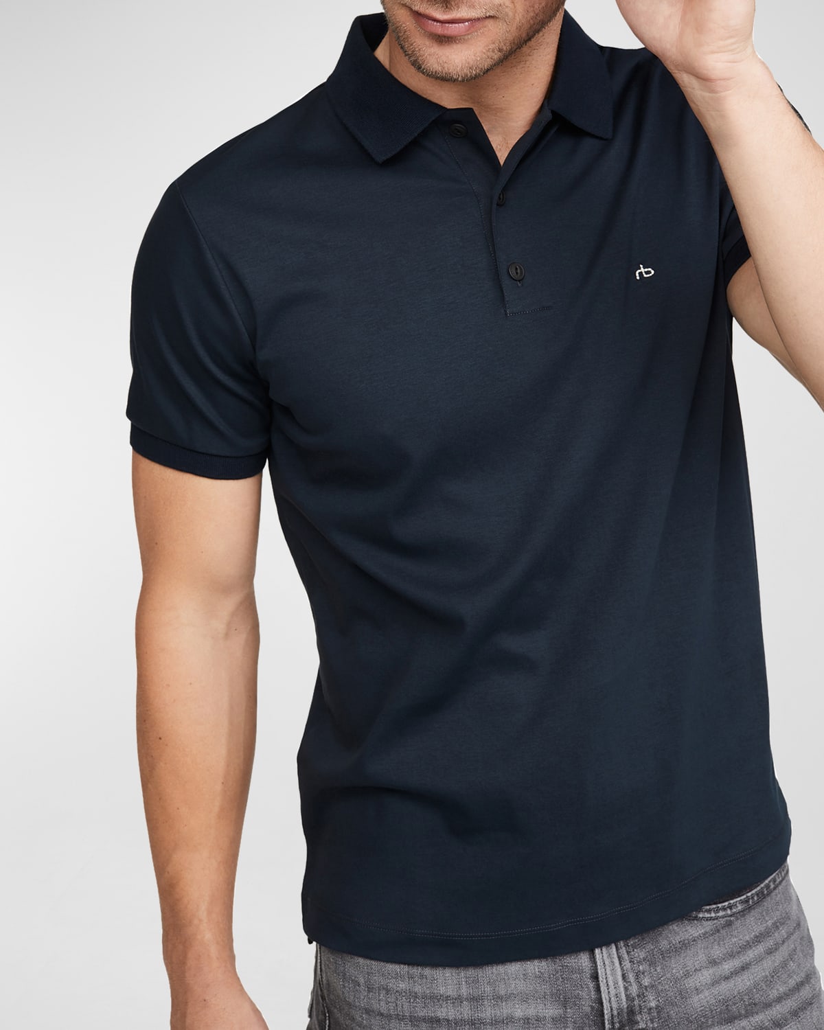 Rag & Bone Men's Solid Loopback Polo Shirt | Neiman Marcus