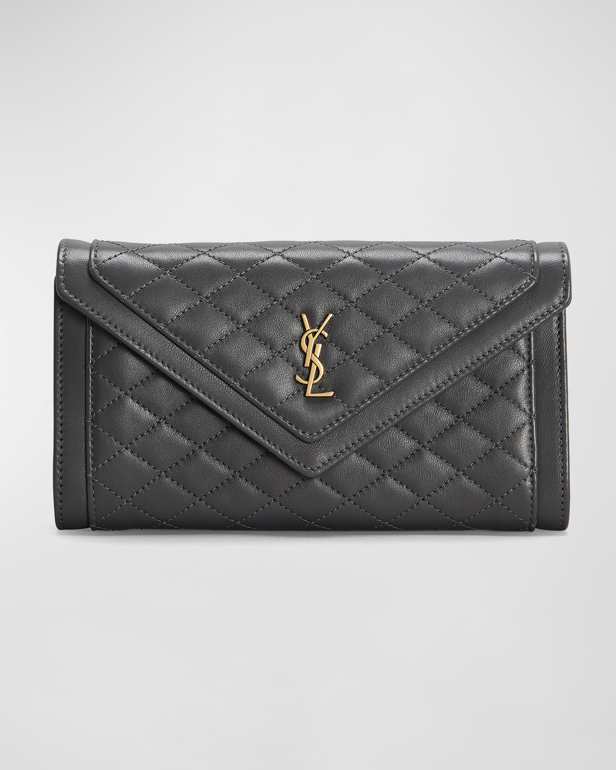 Saint Laurent YSL Monogram Envelope Flap Card Case in Python-Embossed ...