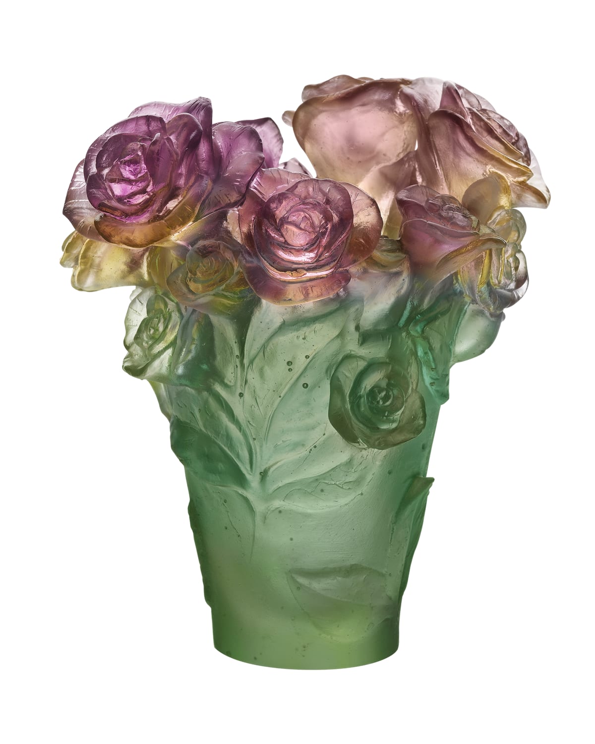Daum Yellow Small Rose Passion Vase | Neiman Marcus