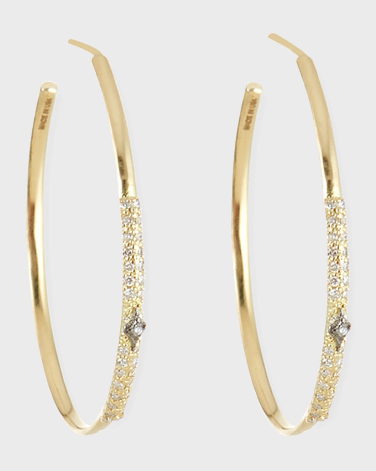 Armenta Old World Diamond Two-Tone Hoop Earrings, 16mm | Neiman Marcus