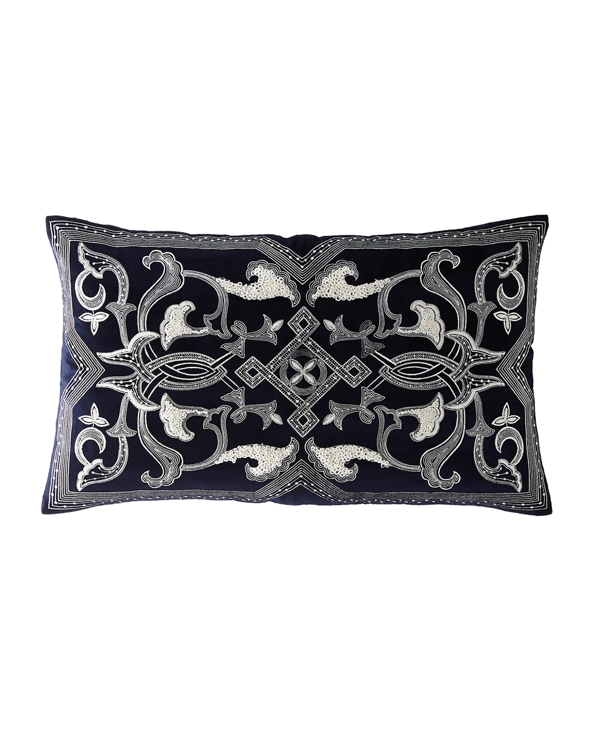 Callisto Home Multi Cord Embroidered Linen Pillow | Neiman Marcus