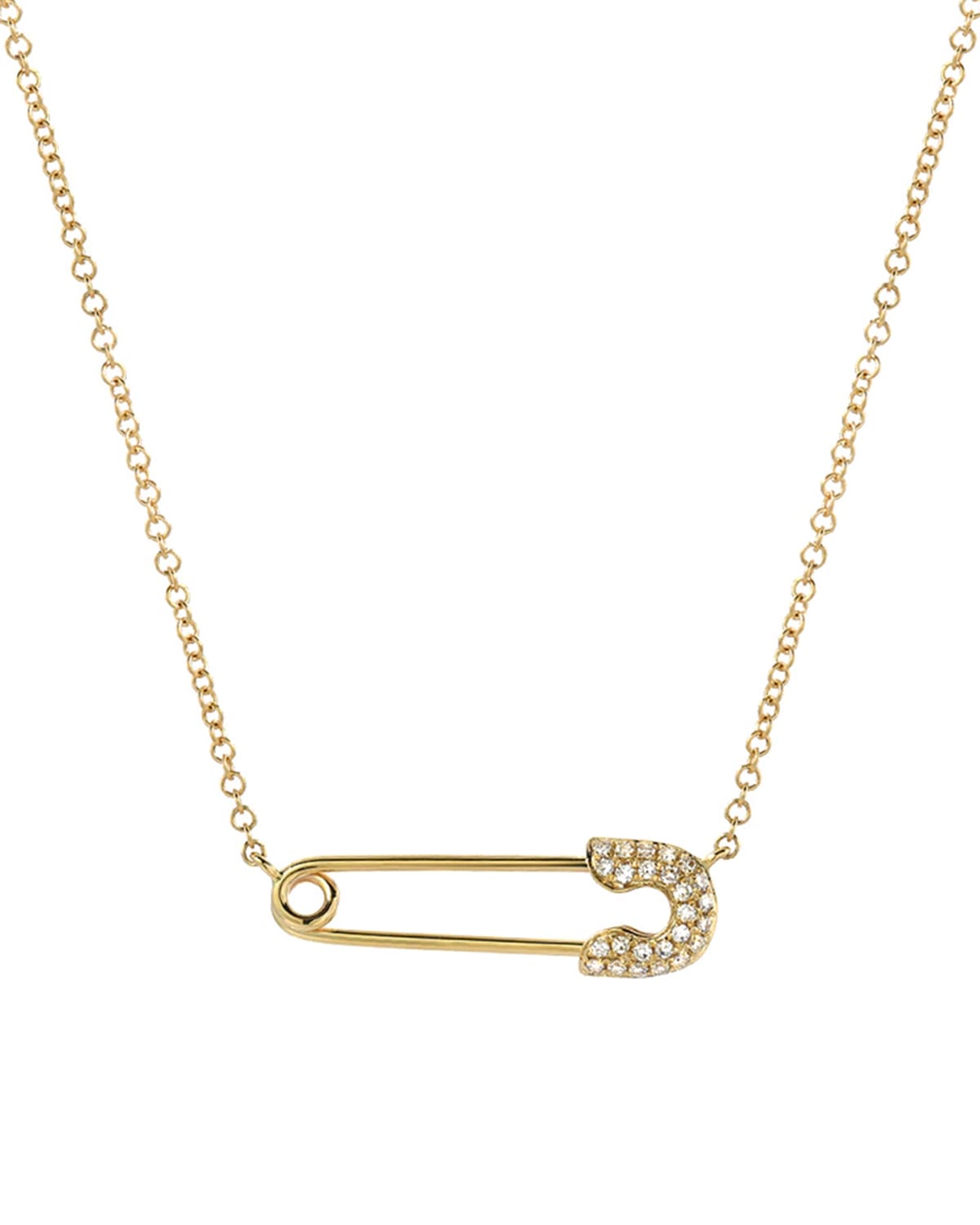 Zoe Lev Jewelry 14k Gold Large Open Link Diamond-Cuff Necklace | Neiman ...