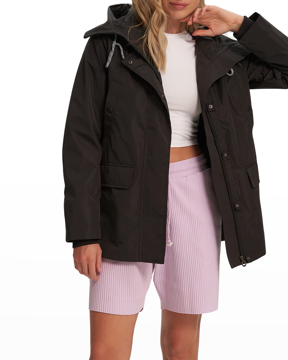 NOIZE Hooded Long Wind-Resistant Jacket - PETA-Approved Vegan | Neiman ...