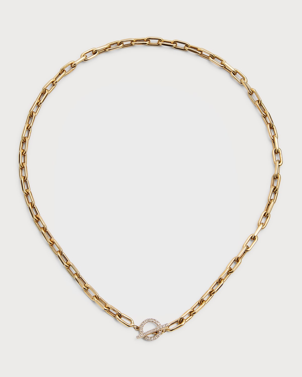 Zoe Lev Jewelry 14k Gold Large Open Link Diamond-Cuff Necklace | Neiman ...
