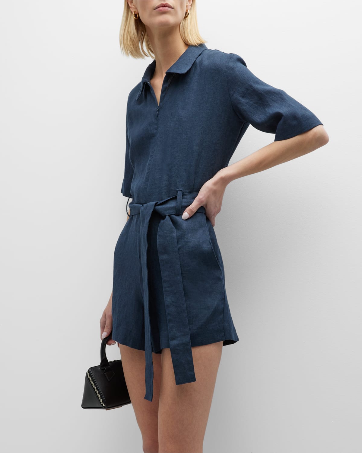 Rivet Utility Trendsetter Belted Romper | Neiman Marcus