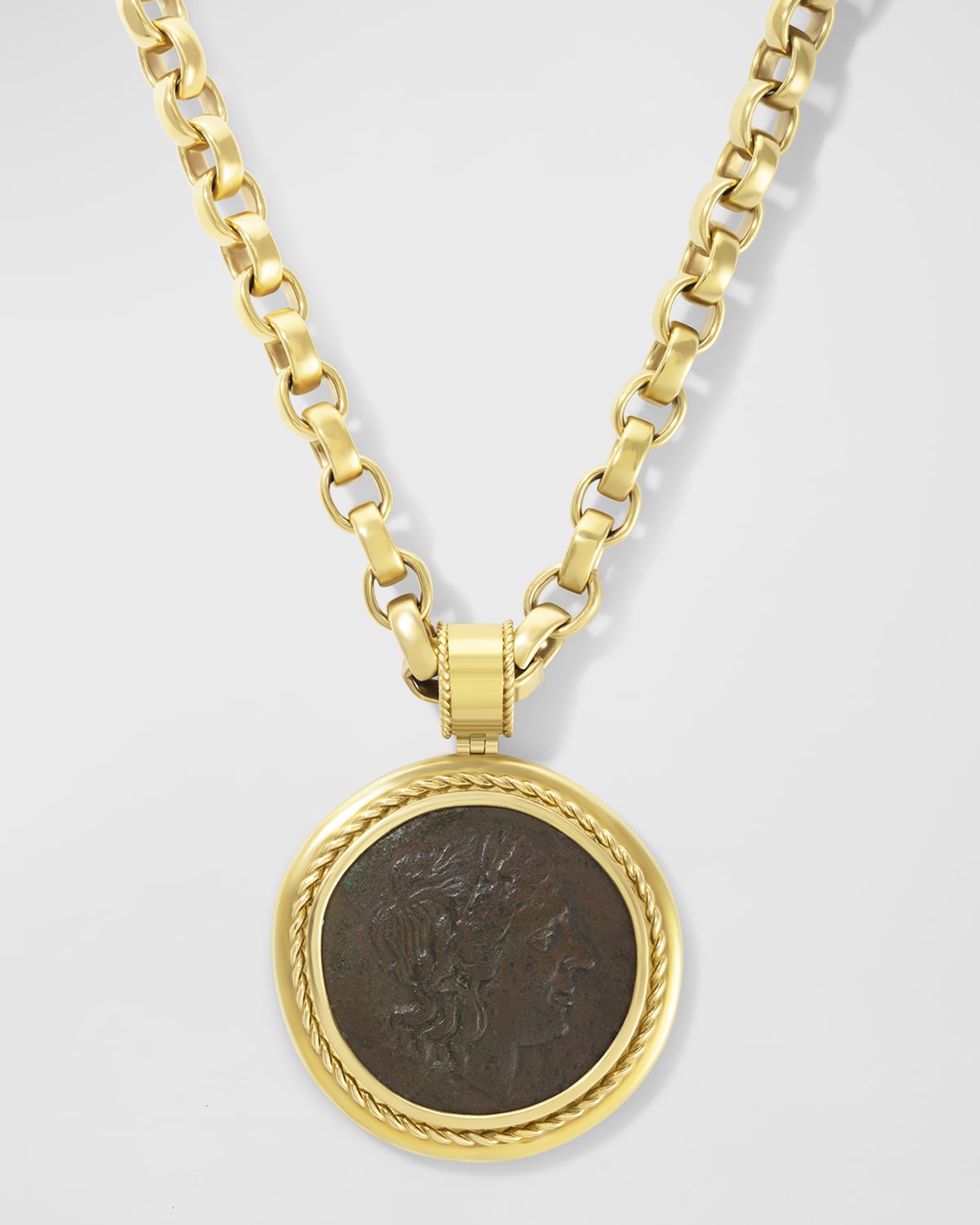 Jorge Adeler Men's 18K Yellow Gold Ancient, Authentic Samurai Coin Dog ...
