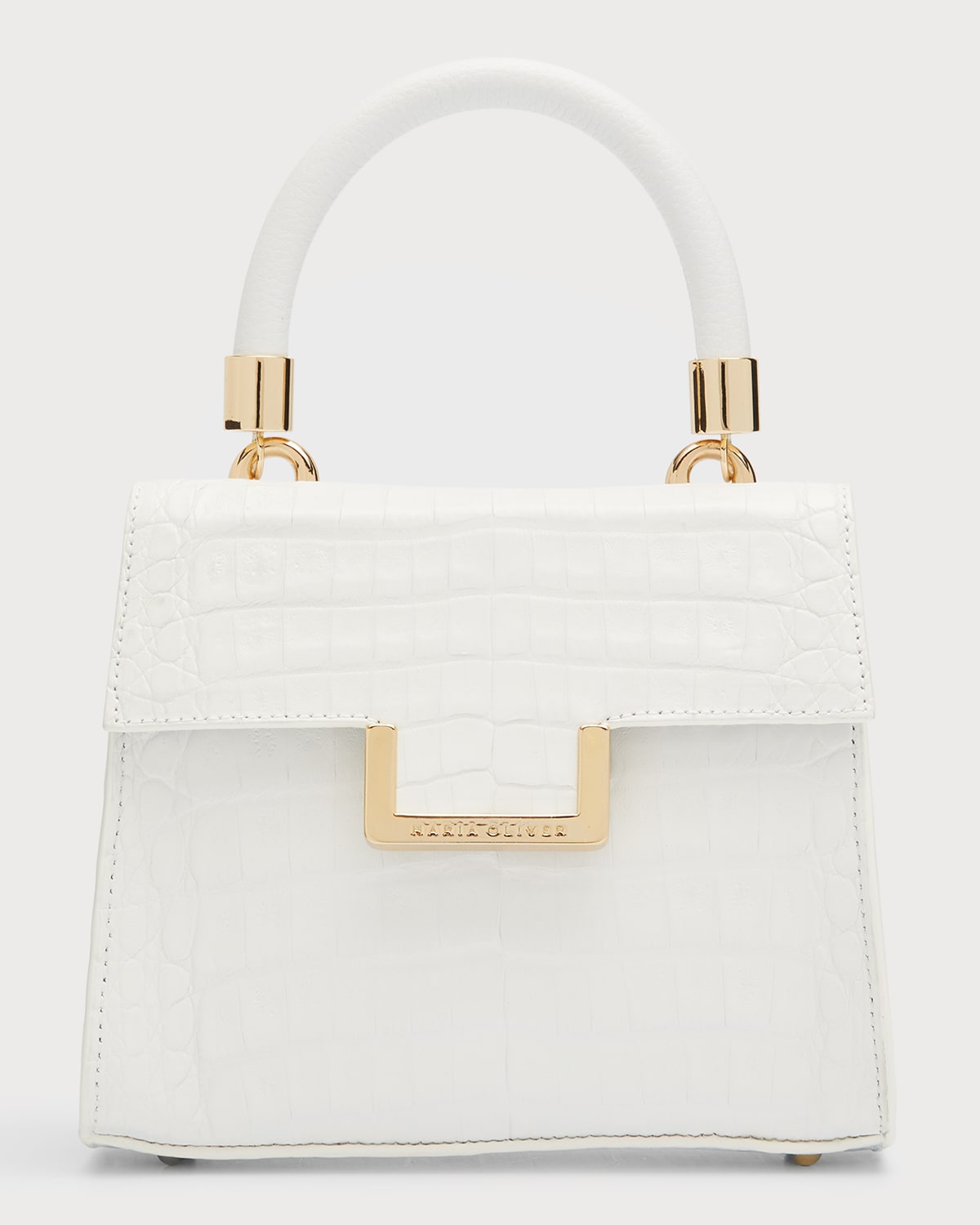 Maria Oliver Madison Shiny Crocodile Shoulder Bag | Neiman Marcus