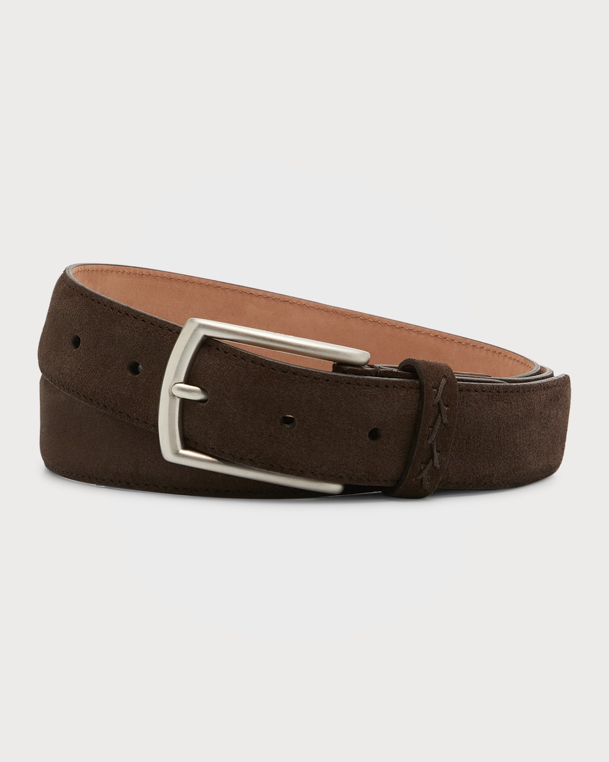 ZEGNA Men's Suede Leather Belt | Neiman Marcus