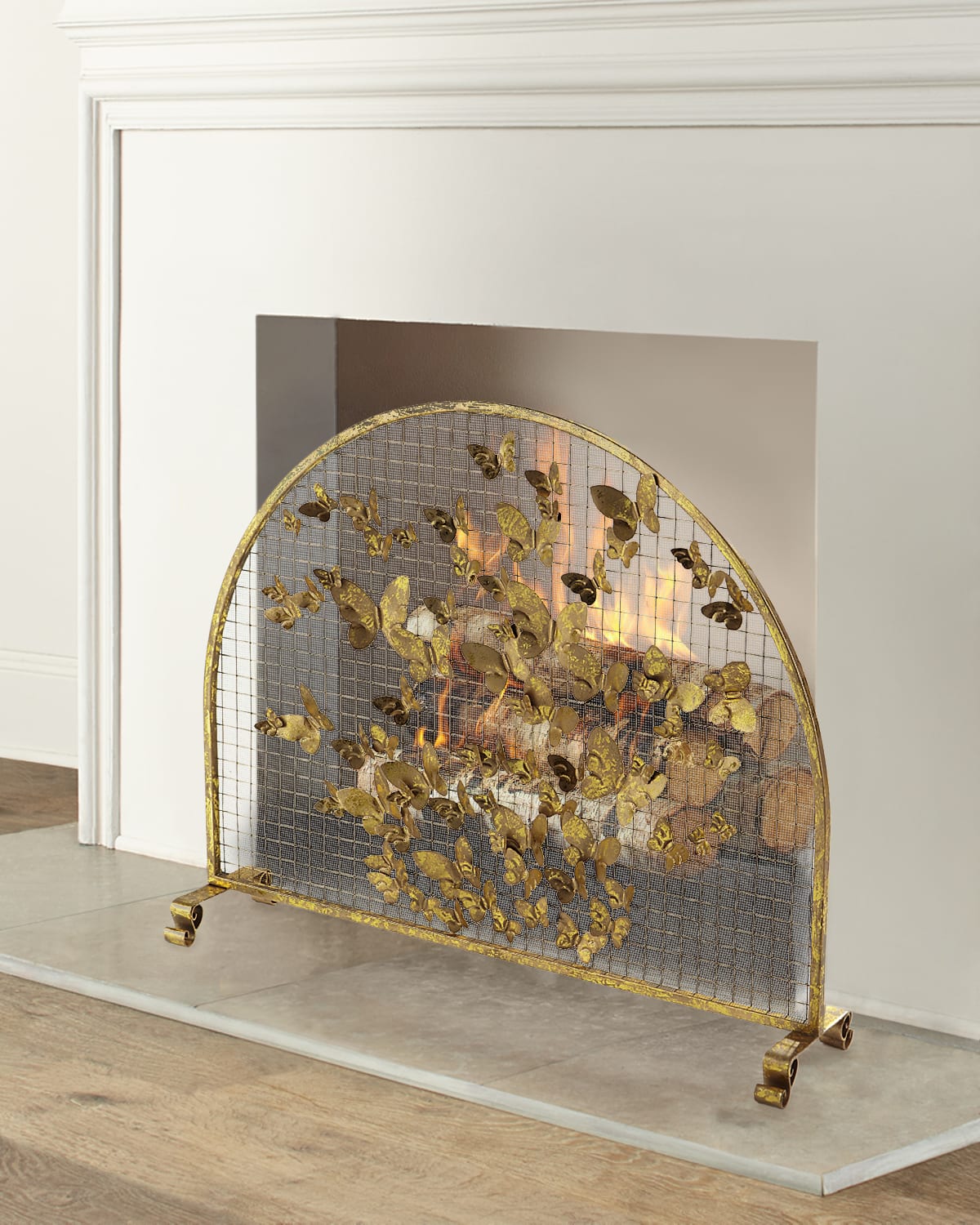 Handcrafted Gold Fireplace Screen | Neiman Marcus