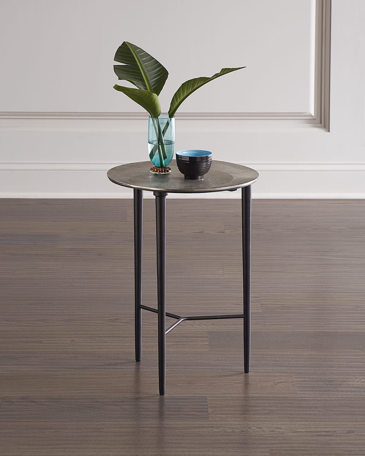 Global Views Hammered Nickel Side Table | Neiman Marcus