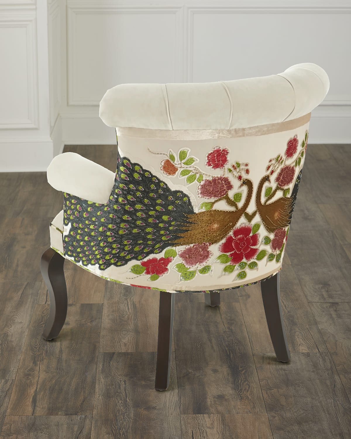 Massoud Blue Colorblock Wing Chair | Neiman Marcus