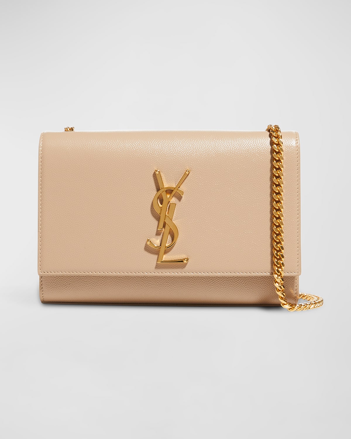 Saint Laurent YSL Bicolor Calfskin Wallet on Chain | Neiman Marcus