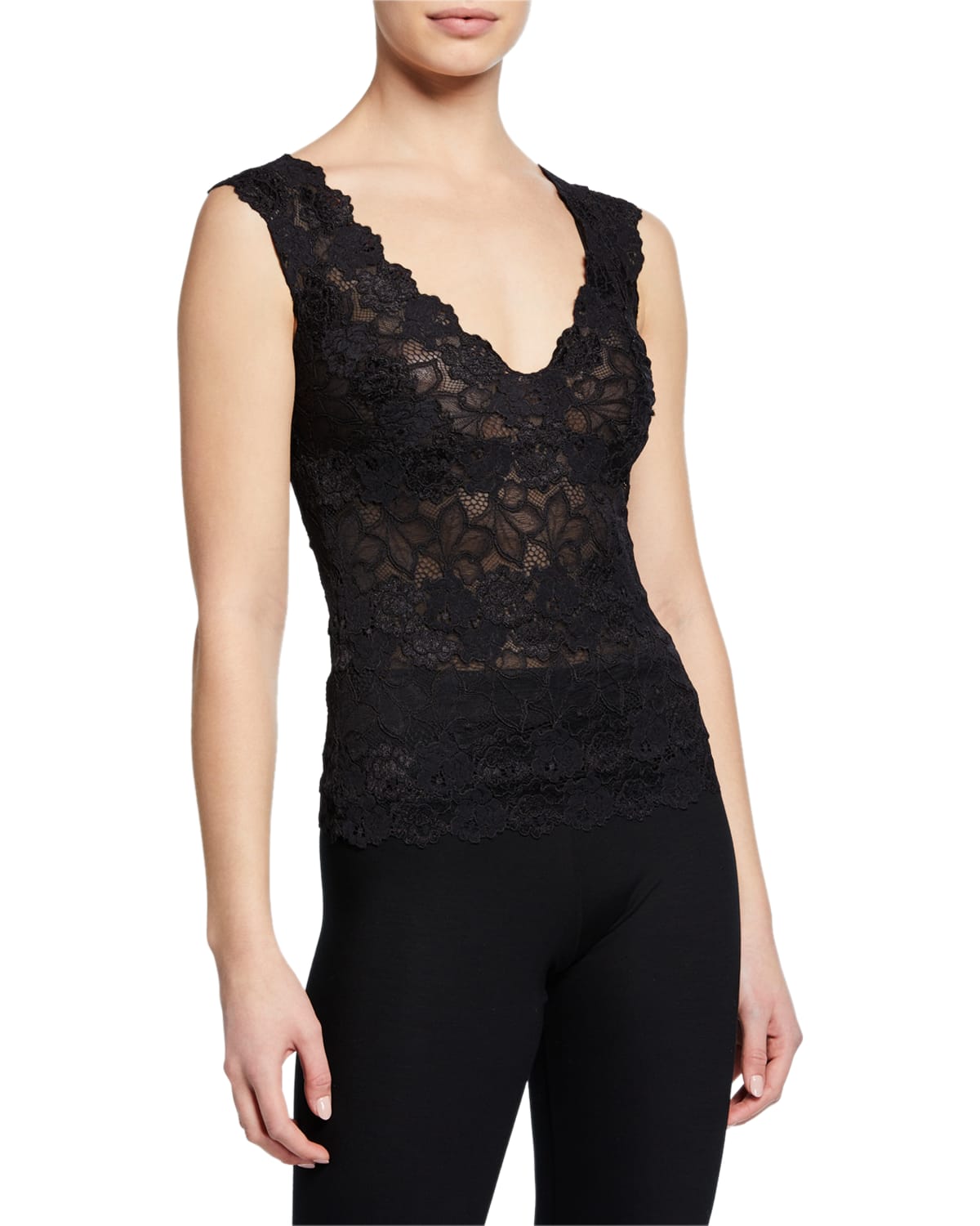 Fitted Lace Top | Neiman Marcus