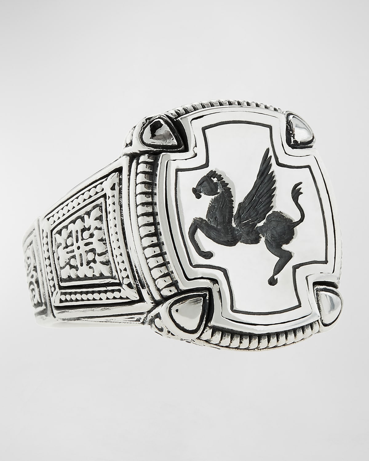 Versace Men's Medusa Greca Square Ring, Size 8-10 | Neiman Marcus