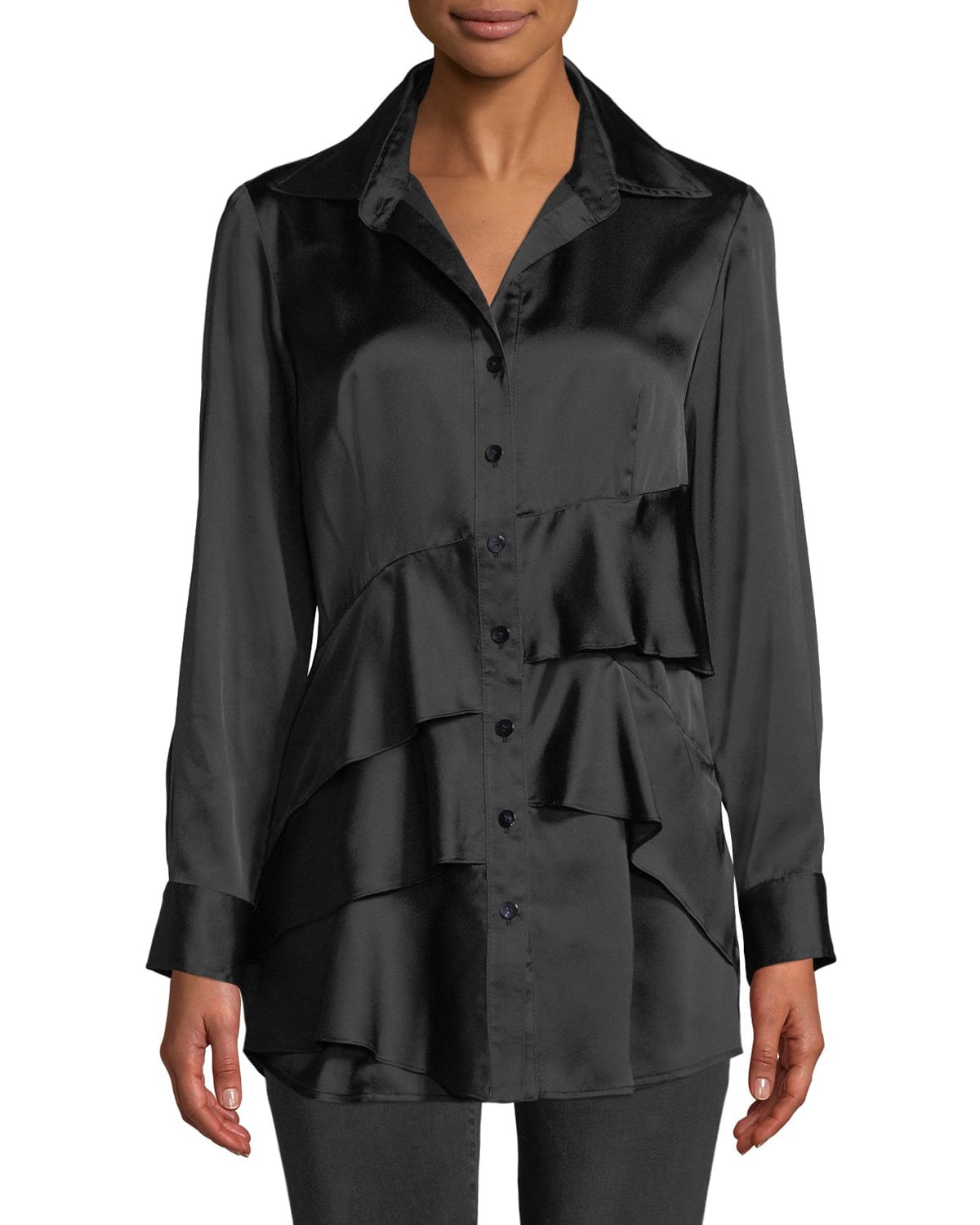 Black Polyester Blouse | Neiman Marcus