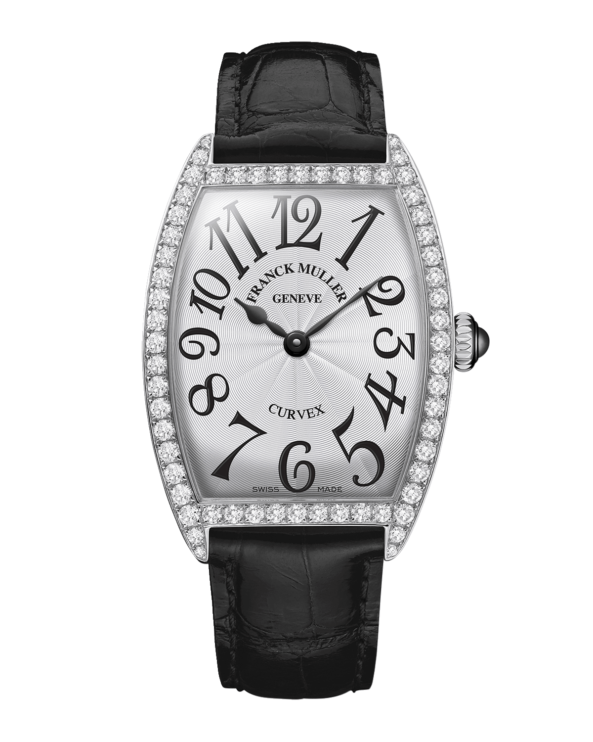 Franck Muller 18K White Gold Hearts 3-Row Diamond Watch with Alligator ...
