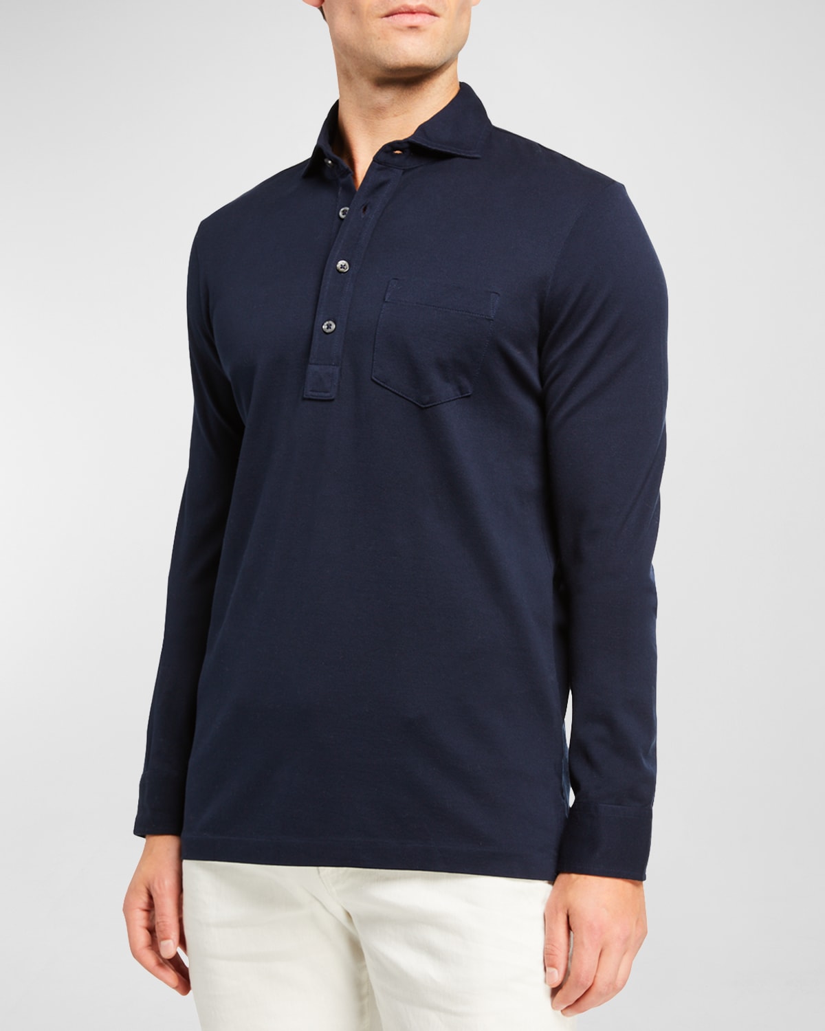 Long Sleeves Polo Shirt | Neiman Marcus