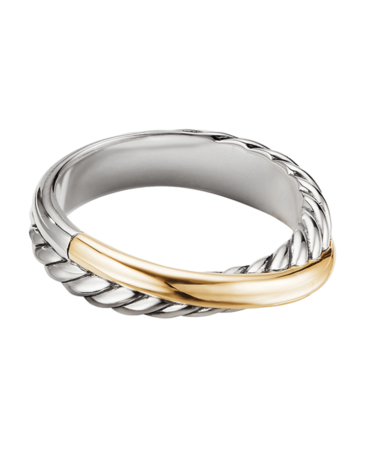 David Yurman Cable Collectibles Stack Ring with Diamonds in 18K Gold ...