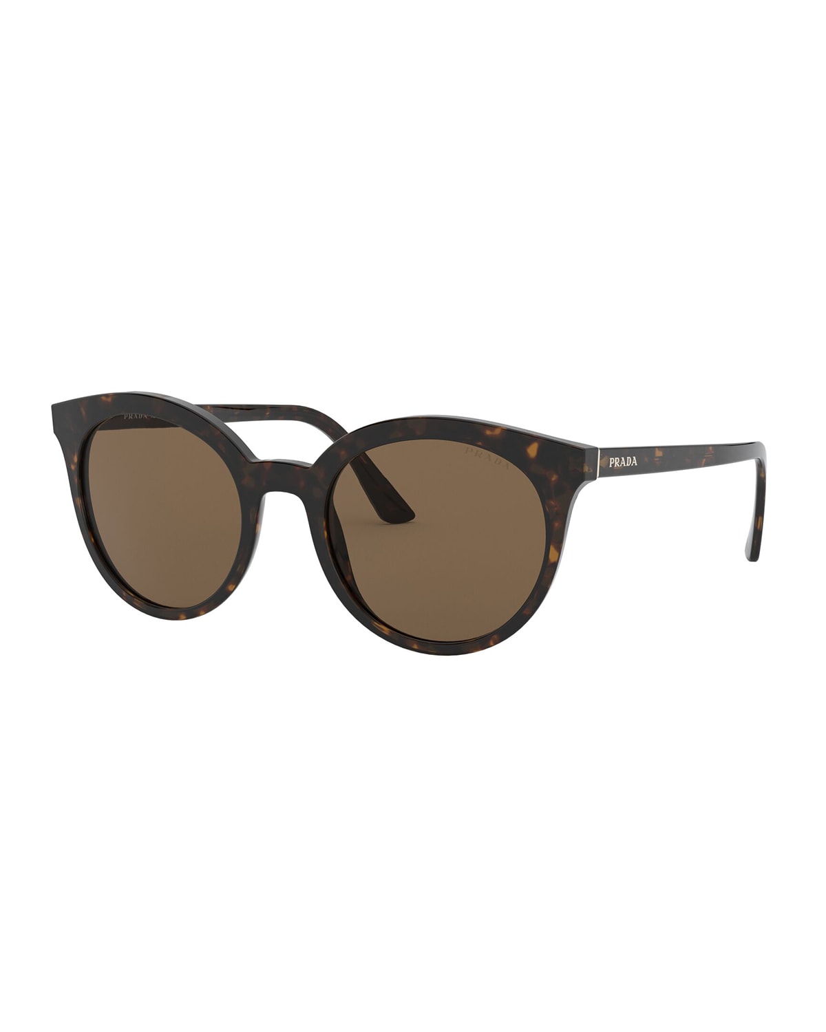 Prada Round Mirrored Acetate & Metal Sunglasses | Neiman Marcus