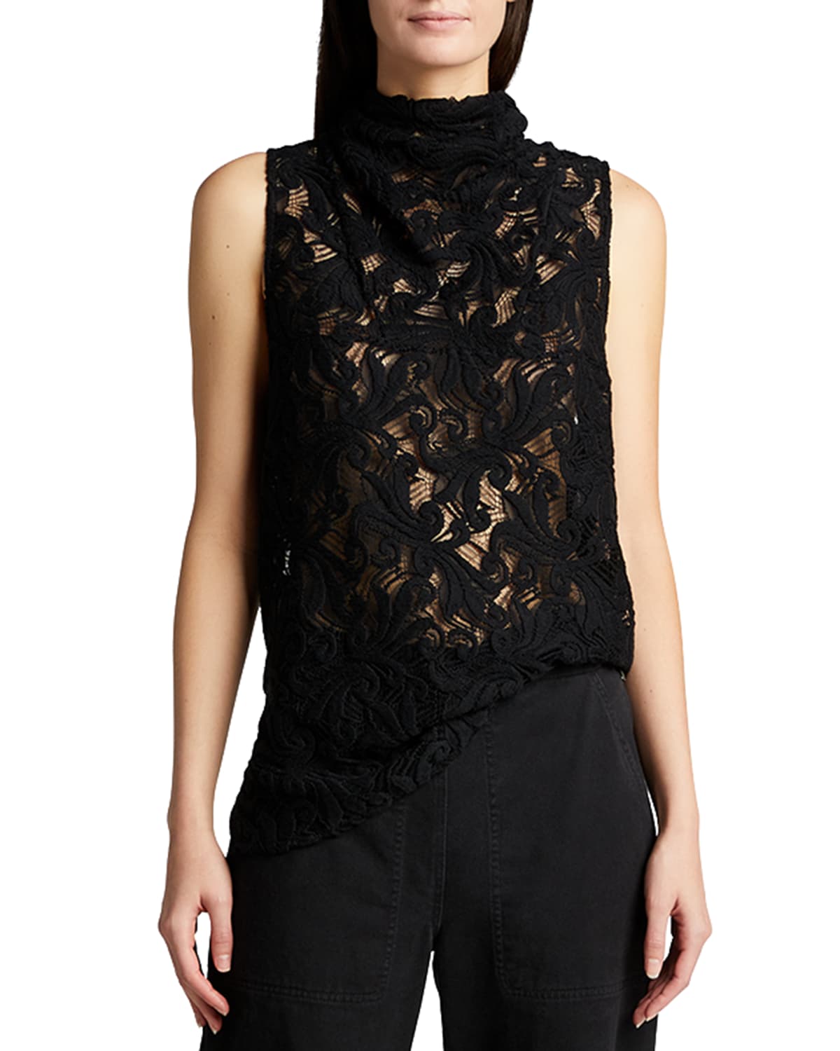 Fitted Lace Top | Neiman Marcus