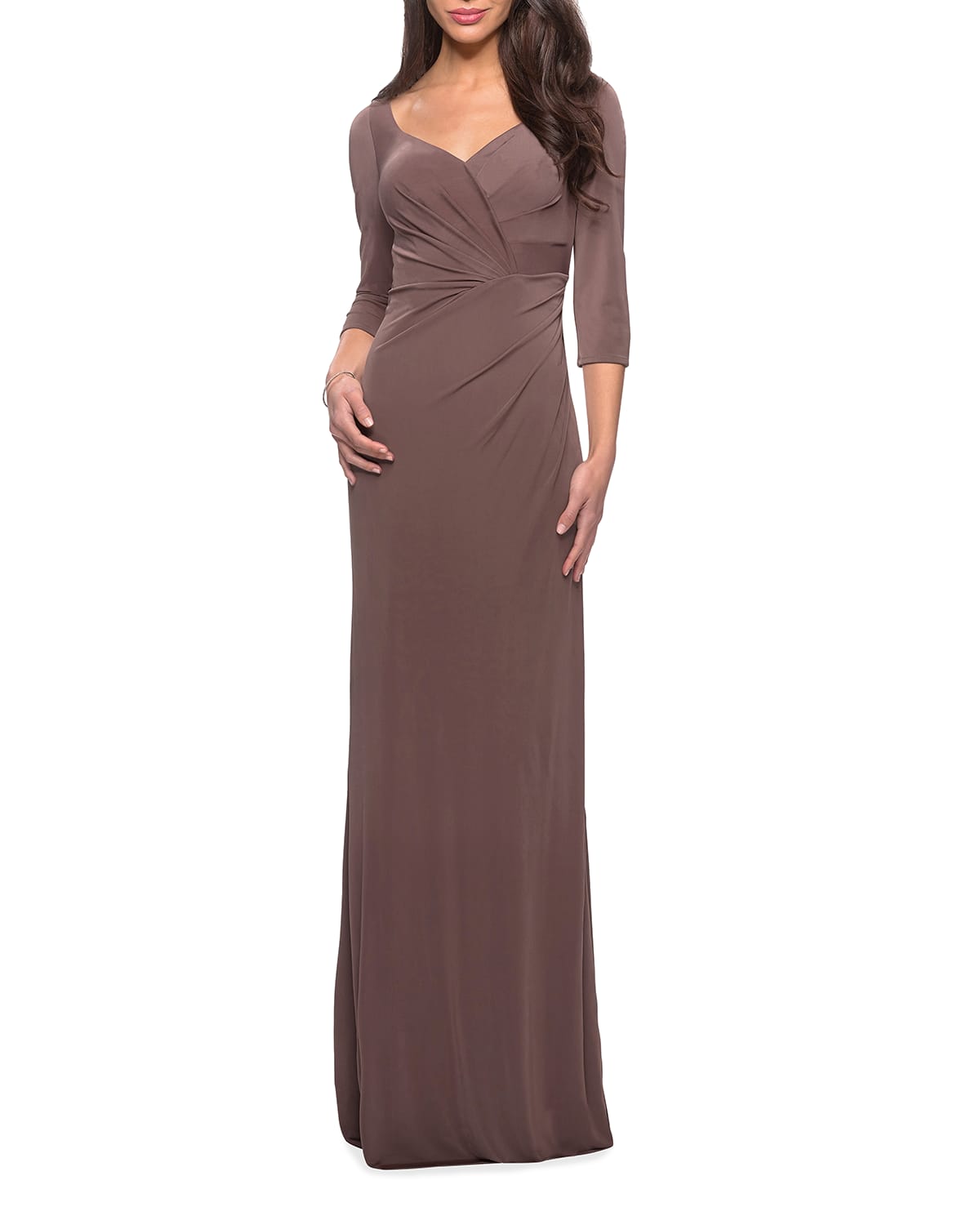 Side Zip V Neckline Dress | Neiman Marcus